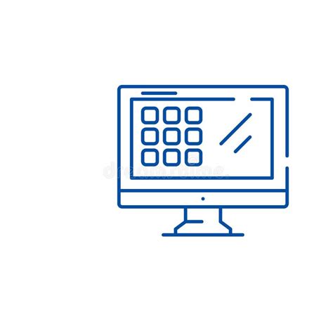 Modern Monitor Line Icon Concept Modern Monitor Flat Vector Symbol Sign Outline Illustration