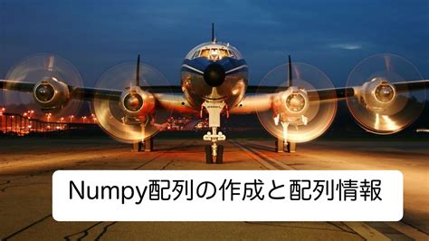 Numpy配列の作成と配列情報を取得する方法 It Mayura