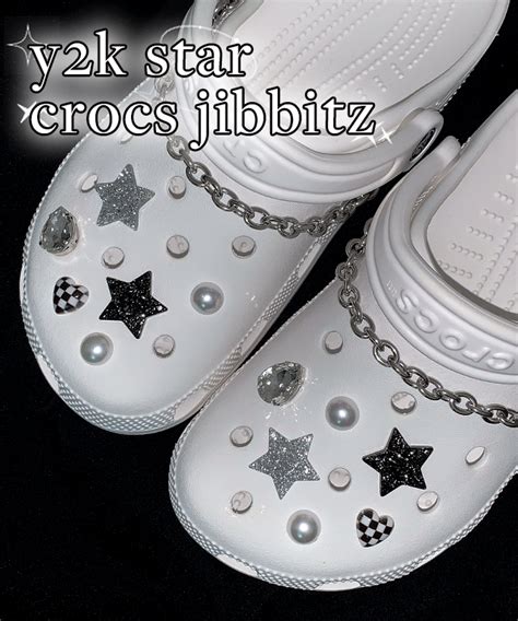 [made] Y2k 키치 별 신발 파츠 참 Set 써지컬 체인 스트랩 체커보드 하트 보석 파츠 실내화 꾸미기 세트 에이블리