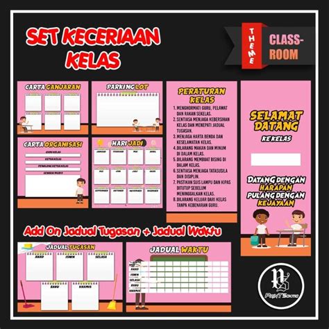 Set Keceriaan Kelas Murah 6in1 💥 Percuma Pelbagai Tema Design 💥 Boleh Masukkan Logo Sekolah