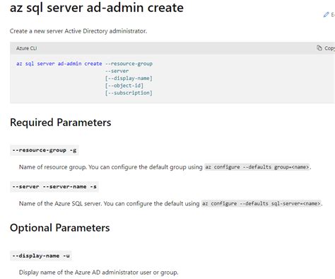 setting sql server ad ad admin is not possible when omitting the