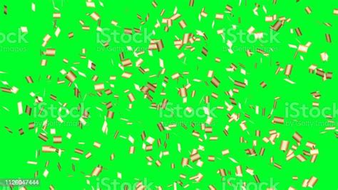 축 하 이벤트에 대 한 녹색 배경 및 새 해 생일 파티 크리스마스 또는 휴가 대 한 파티에 많은 황금 색종이 3d 추상 그림 계절에 대한 스톡 사진 및 기타 이미지 Istock