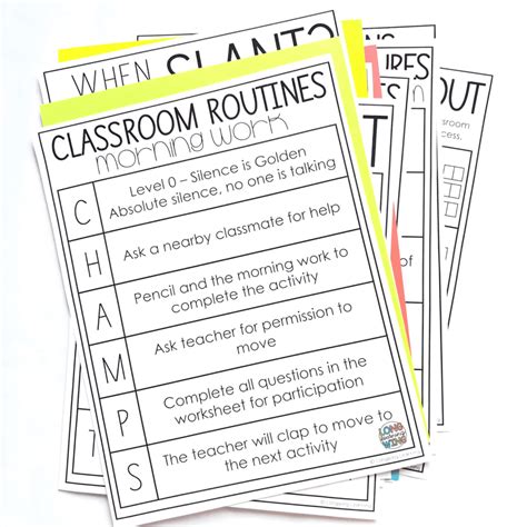 Classroom Routines And Procedures Printable