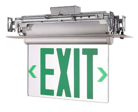 Recessed Aluminum Edge Lit Exit Sign Wagonway