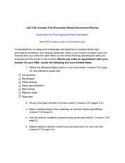 Mod 3 DBA Review Babes Pdf LA2 3 09 Analyze This Discussion Based Assessment Review Scroll