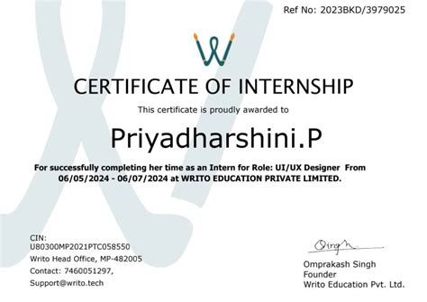 Priyadharshini P On Linkedin Uiux Internship Writoeducation