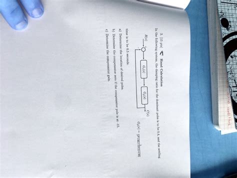 Solved Time Is To Be 0 5 Seconds R S C Determine The Compensator