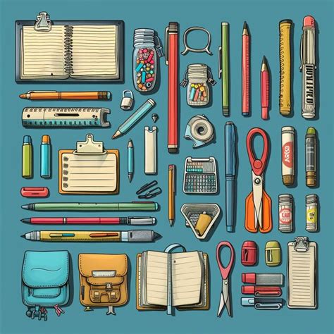 Premium Photo A Collection Of Different Types Of Pens And Pencils