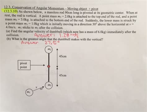 solved conservation of angular momentum moving object