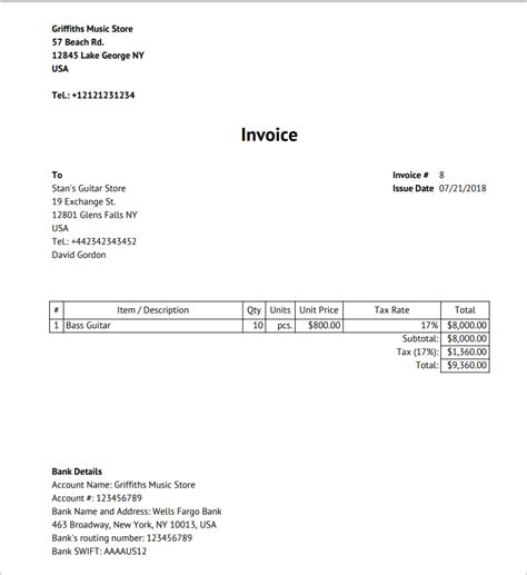 Invoice Example