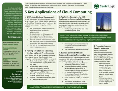 5 Applications Of Cloud Computing Ppt