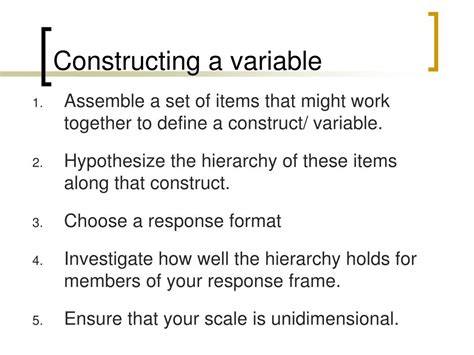 ppt examining data constructing variable unidimensionality and pca