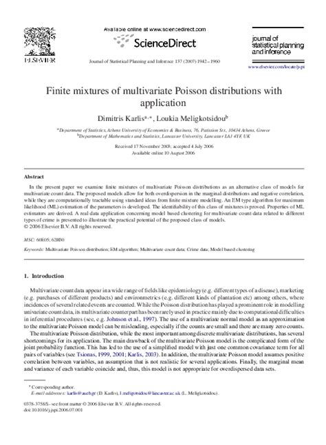 pdf finite mixtures of multivariate poisson distributions with