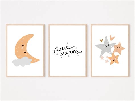 Neutral Sweet Dreams Wall Art Printable Set Of 3 Prints Sweet Dreams