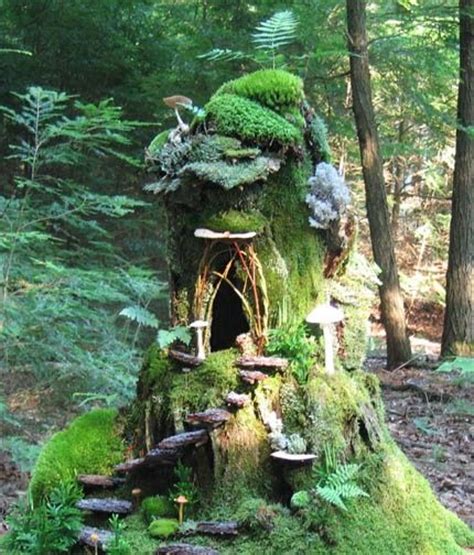 81 Best Tree Stump Ideas Images On Pinterest Fairies Garden Gnome Garden And Fairy Garden Houses