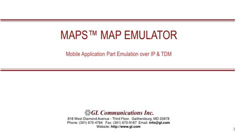 Ppt Maps Map Emulator Mobile Application Part Emulation Over Ip And Powerpoint Presentation