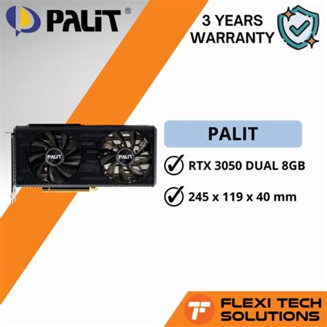PALIT GeForce RTX 3050 DUAL 8GB GPU Graphics Cards – Flexi Tech