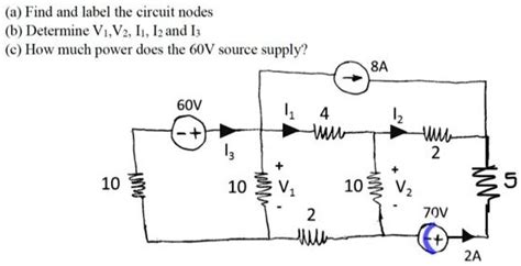 Solved Texts Circuits Problem A Find And Label The Circuit Nodes B Determine V I And Vii