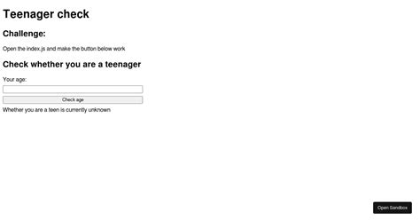 2023 02 16 Js Conditions And Booleans Teenager Check Codesandbox