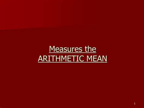 Lecture 3 Arthimatic Mean Lecture For Chemistrypdf