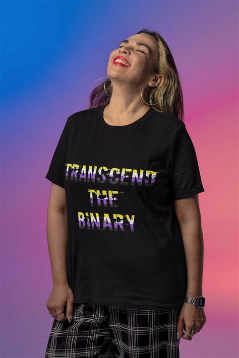 Transend The Binary T Shirt Non Binary Flag Tshirt Lgbtq Pride T Shirt