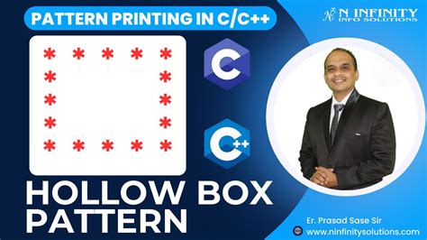 pattern printing in c c session 03 hollow box pattern printing prasad sir