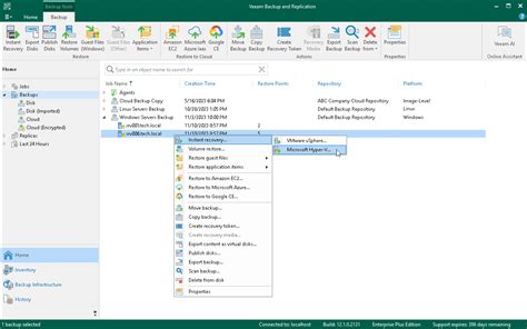 Restoring Veeam Agent Backup To Hyper V VM Veeam Agent Management Guide