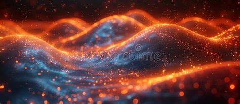 Vibrant Abstract Waves Glowing Particles And Immersive Technology Create Mesmerizing Visuals