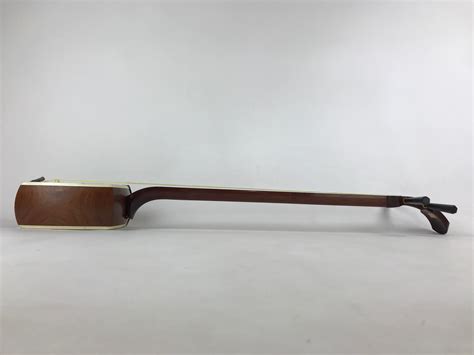 Japanese Shamisen With Case Vtg Traditional Wooden Instrument Dark Bro