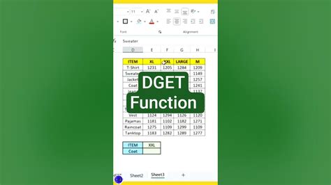 90 Part Dget Function In Excel Exceltips Excel Exceltricks Youtube