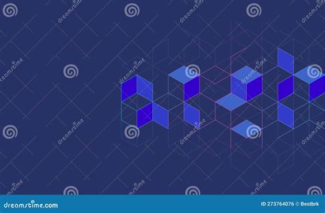 The Graphic Design Element And Abstract Geometric Background With Isometric Digital Blocks
