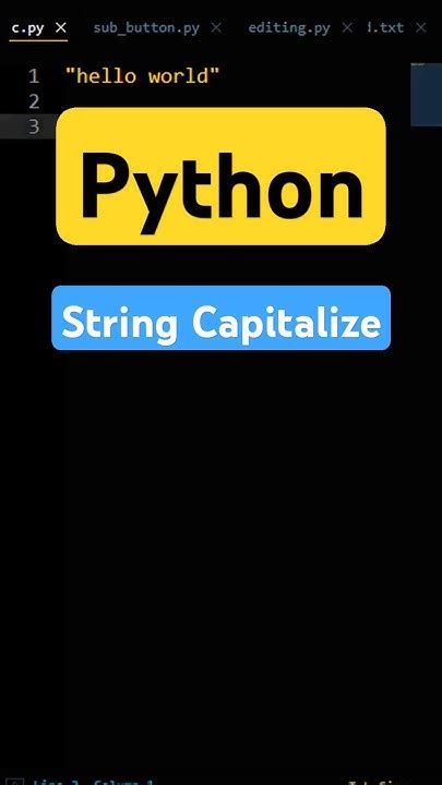 how to capitalize a string in python python programming youtube