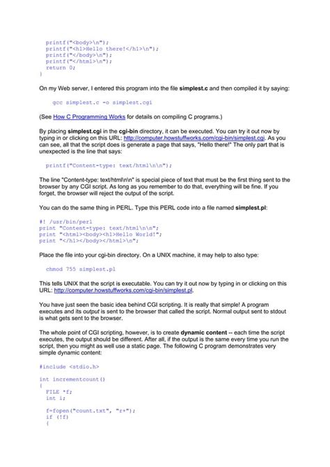 How Cgi Scripting Works Pdf Web Development Internet