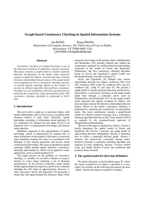 Pdf Graph Based Consistency Checking In Spatial Information Systems