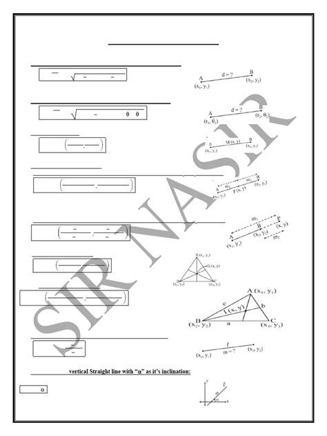 2nd Year Formulas Pdf Line Geometry Ellipse
