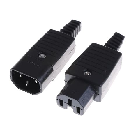 2pcs Set 250v 10a Power Connector Iec 320 C14 Plug To C13 Socket C14 Inlet Power Plug In