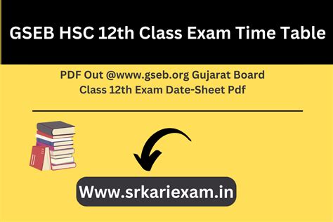 GSEB HSC Th Class Exam Time Table PDF Out Gseb Org Gujarat Board Class Th Exam