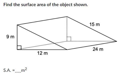 Solved Find The Surface Area Of The Object Shown S A Chegg