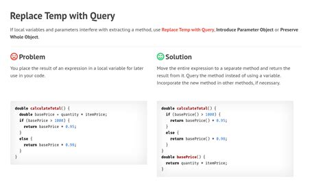 Replace Temp With Query Time 🌎 International Refactoringguru