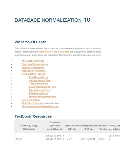 Database Normalization 10 Pdf Data Areas Of Computer Science