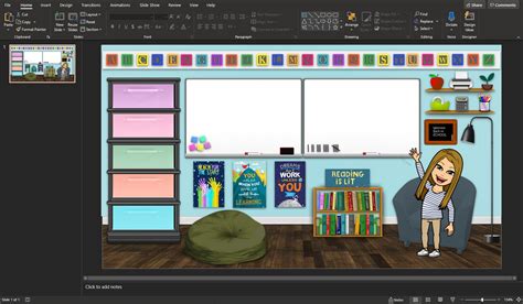 Bitmoji Classroom Template Blue Etsy