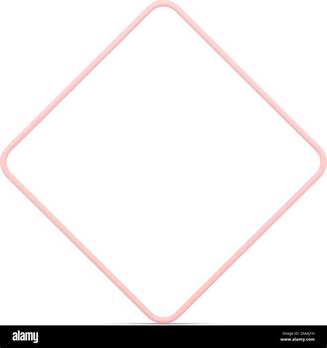 Regular Squared Rhombus Thin Frame Smooth Angled Boundary Decorative Design Realistic Vector
