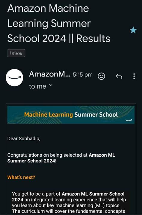 subhadip singha on linkedin amazonmlsummerschool ai ml