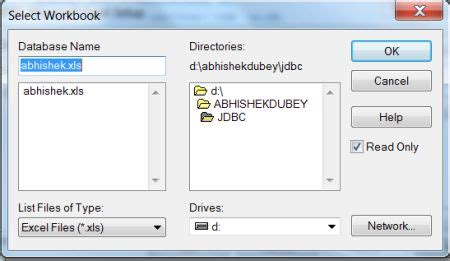 JDBC Connection To Microsoft Excel