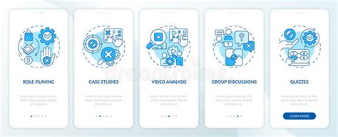 Objection Handling Training Blue Onboarding Mobile App Screen Stock Vector Illustration Of