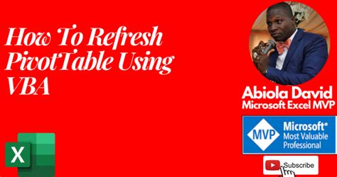 how to refresh pivottable using vba data analytics
