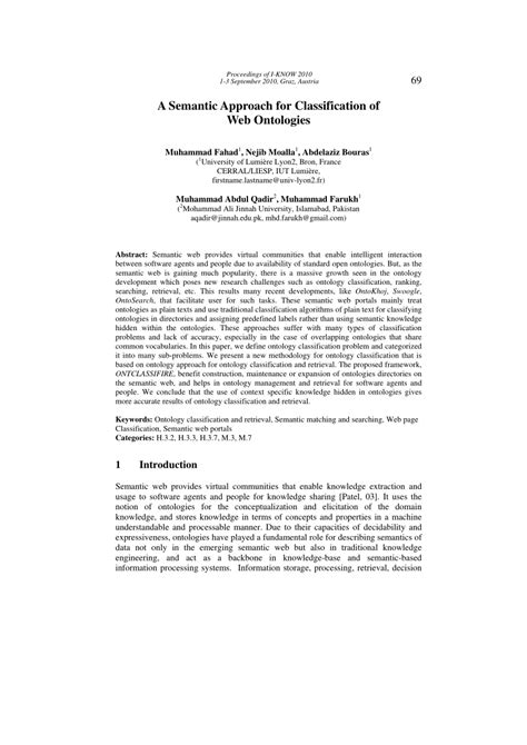 Pdf A Semantic Approach For Classification Of Web Ontologies