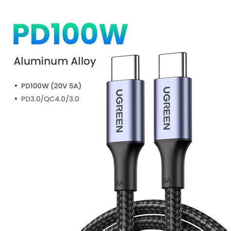 Ugreen W Usb C To Usb C Cable Fast Charge Cable Usb C Type C Charging Cable Shopee Singapore