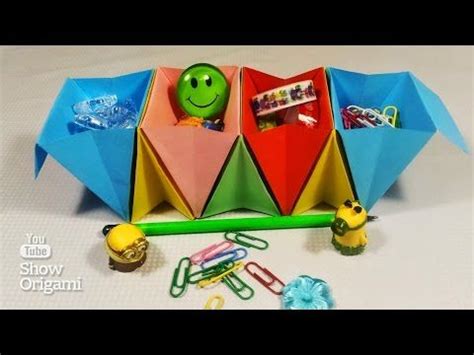 Простая оригами Подставка для Мелочей из бумаги. Делается без клея ...