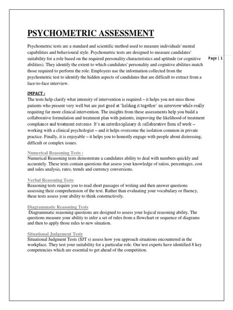 Psychometric Assessment Pdf Psychological Testing Intelligence